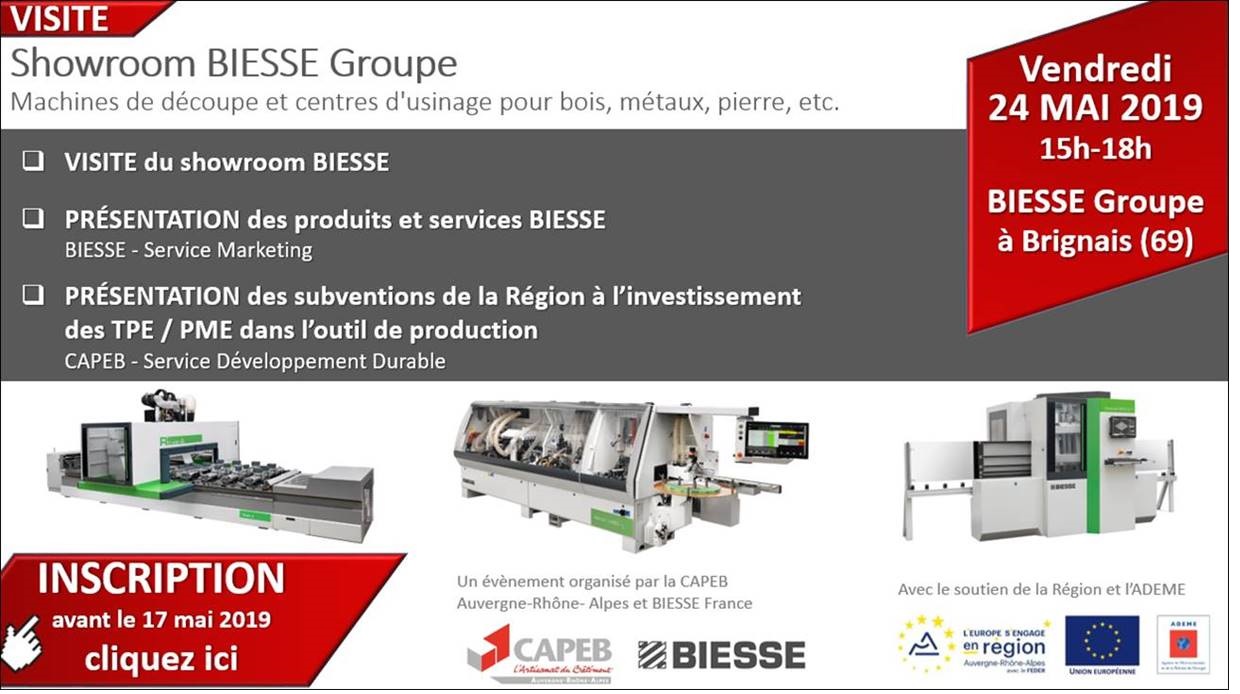 INVITATION à la visite du showroom BIESSE France ・ CAPEB